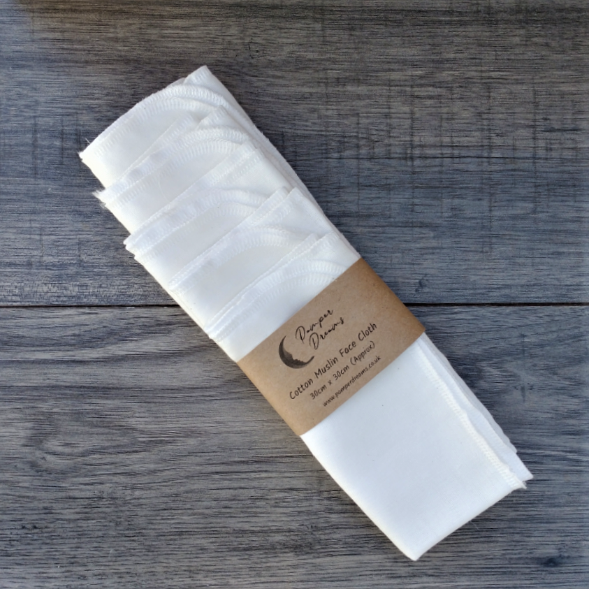 Muslin Face Cloth | Unbleached Cotton Muslin Cloth | Pamper Dreams